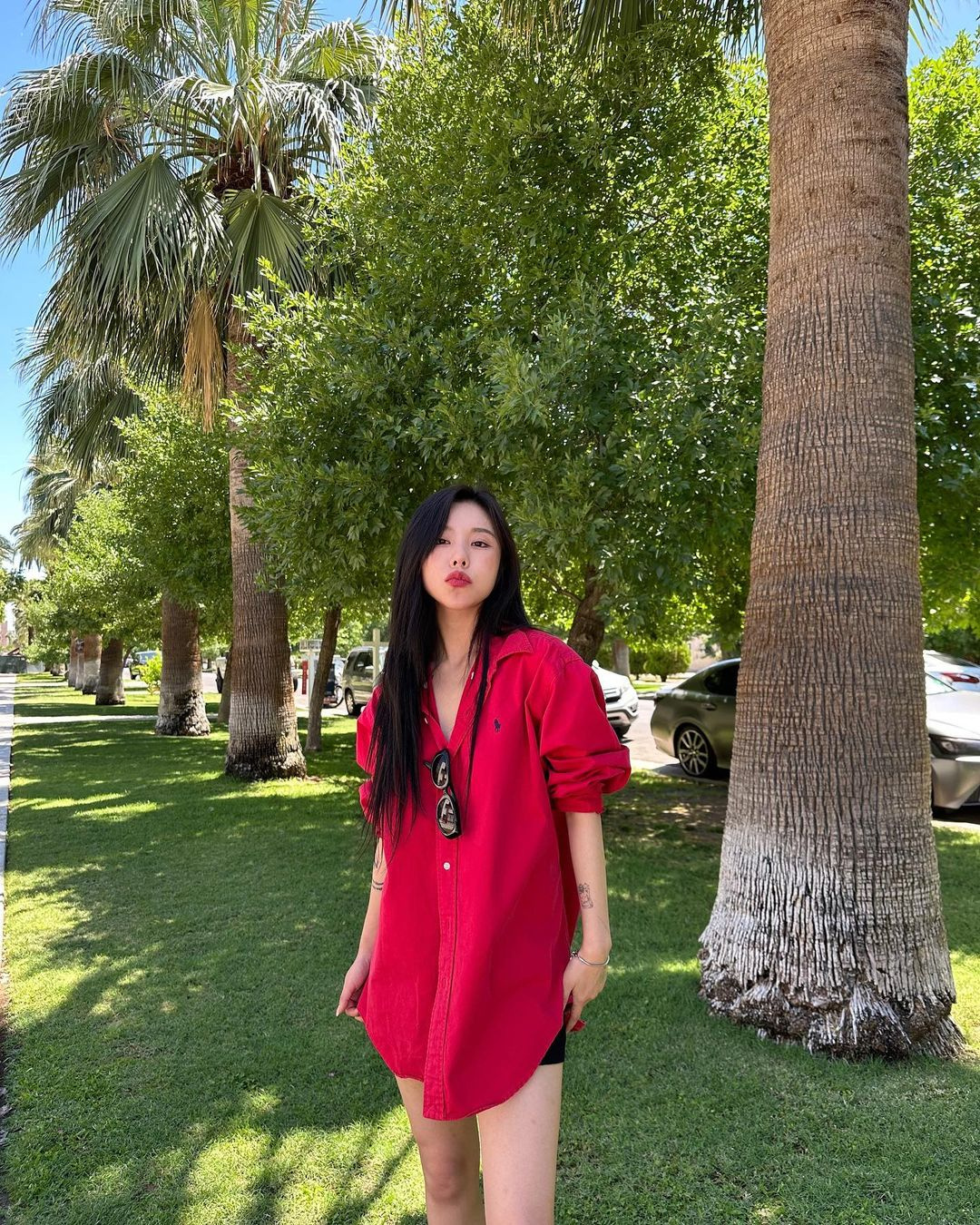MAMAMOO Wheein Stunning in Red Top